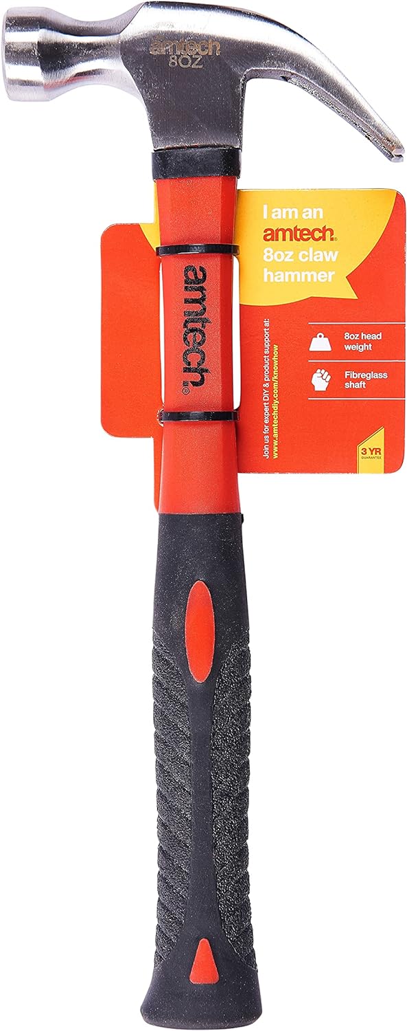 Amtech 8oz (225g) Claw Hammer with fibreglass Shaft – HeadcornHardware