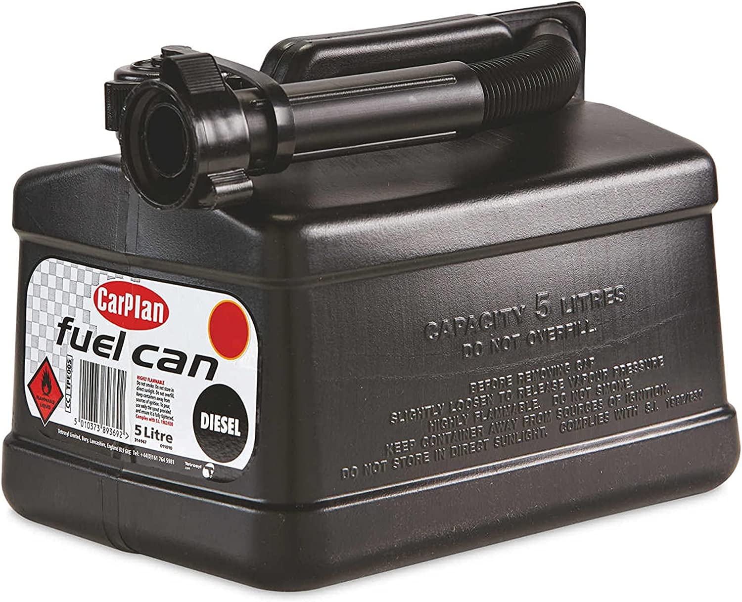 CarPlan Tetracan - Diesel Fuel Can, Black, 5 Litre – HeadcornHardware