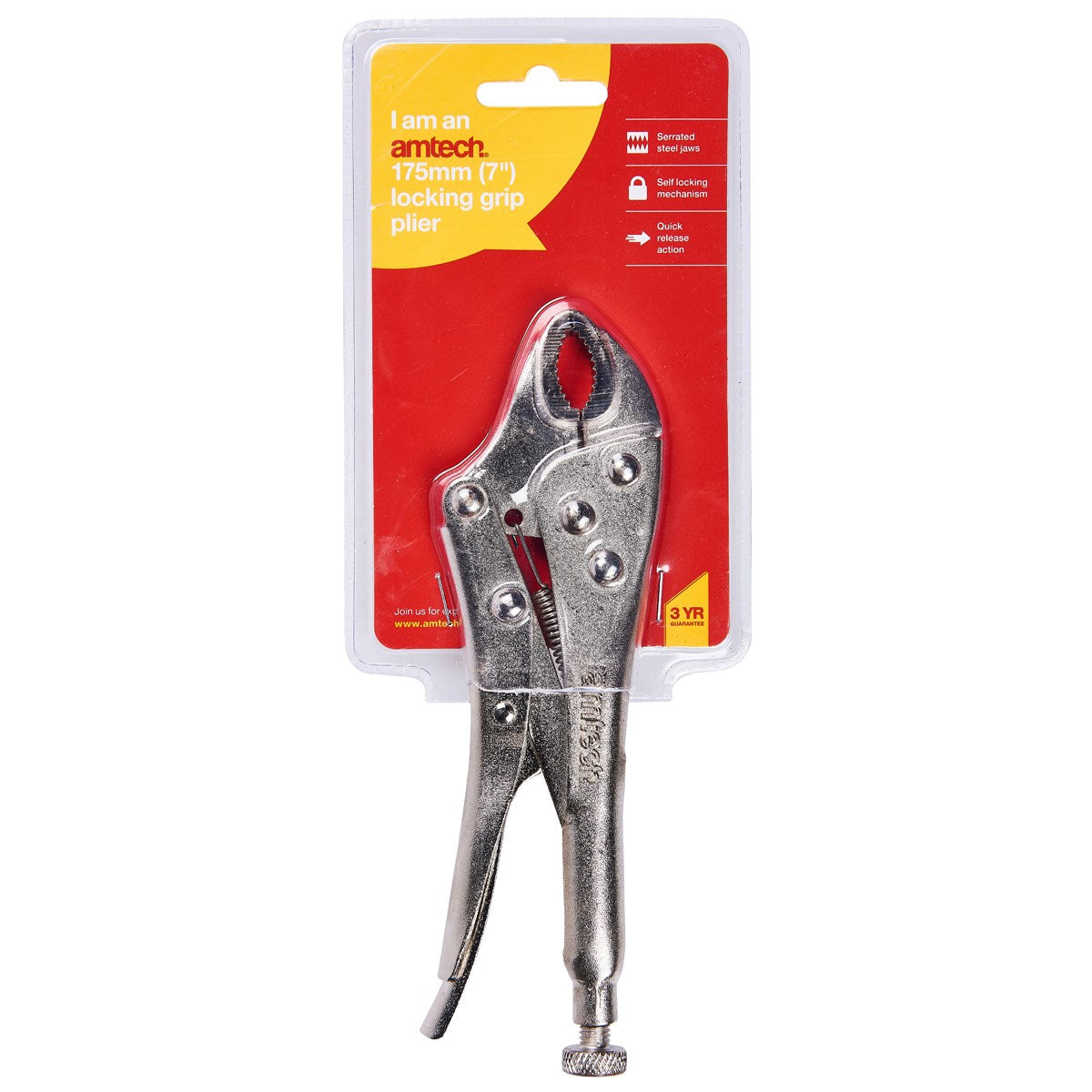 Amtech - 175mm (7") Locking Grip Piler – HeadcornHardware